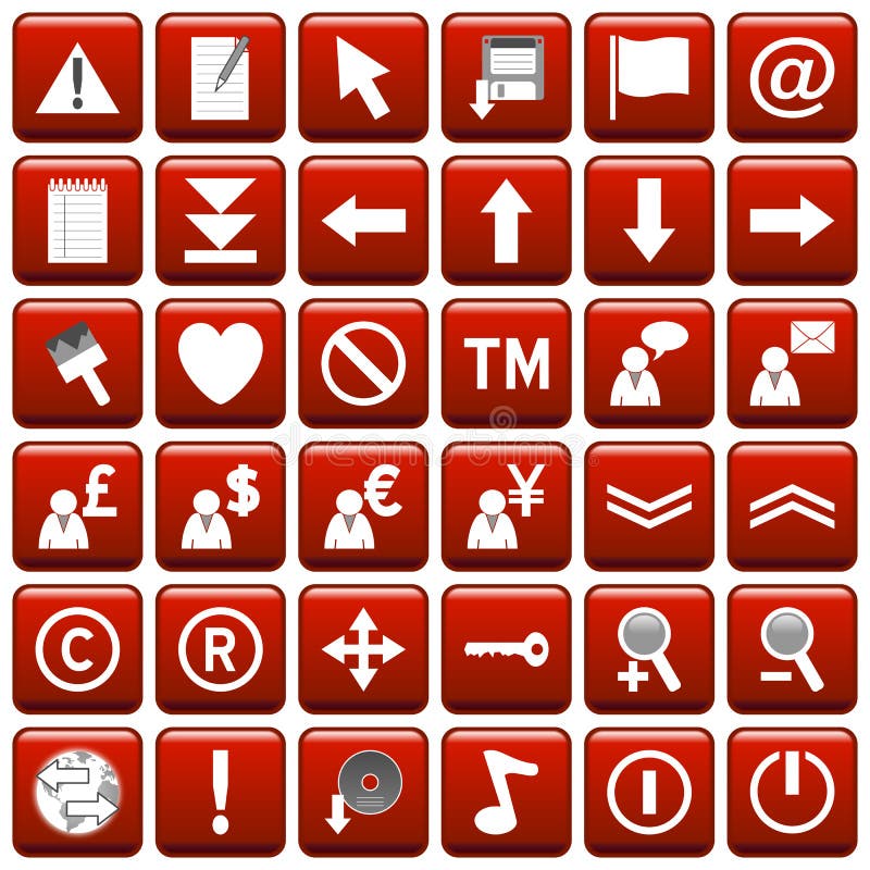 Red Square Web Buttons [2] stock illustration. Illustration of ...