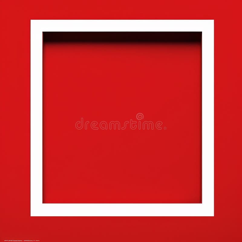 A Red and White Background with a Square Frame Stock Illustration ...