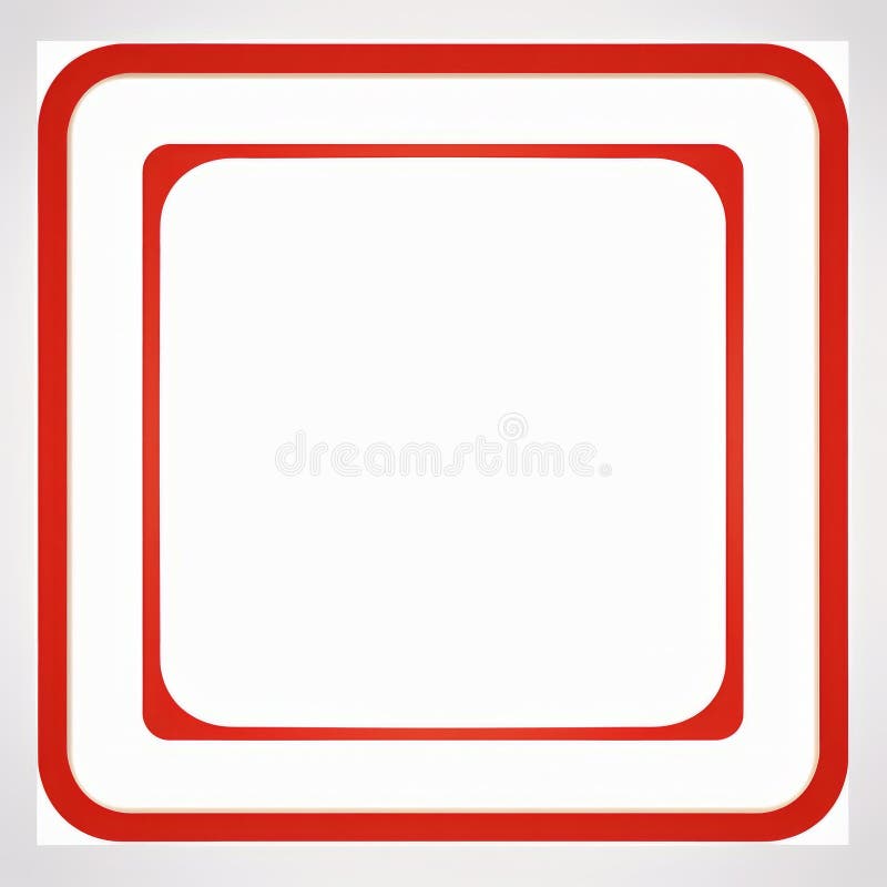 A Red Square with a White Border on a White Background Stock ...