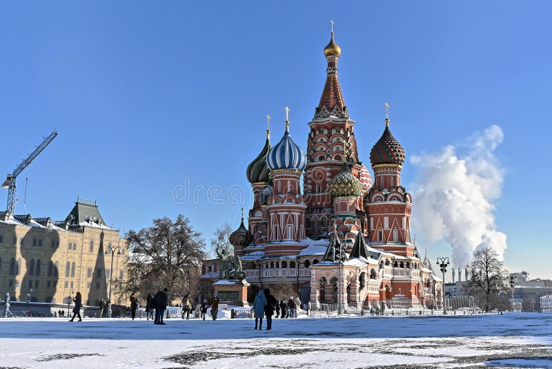 Red Square in winter editorial stock photo. Image of famous - 210718033