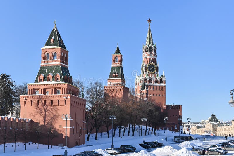 Red Square in winter stock image. Image of historic - 210718085