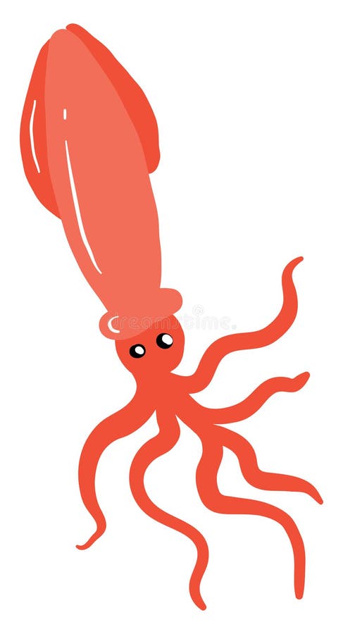 Red Squid, Illustration, Vector Stock Vector - Illustration of symbol ...