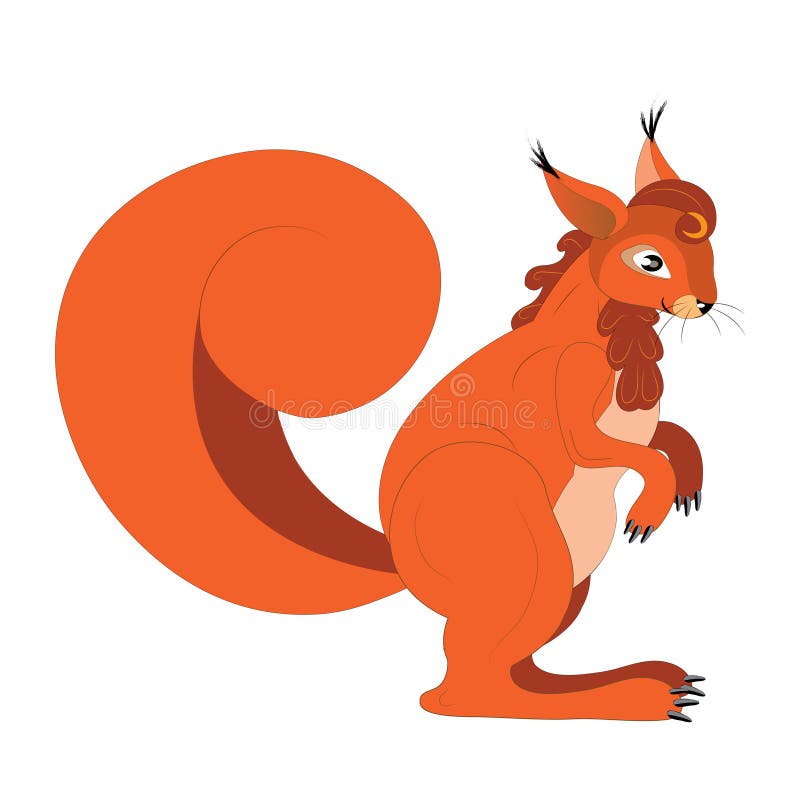 The red squirrel. stock vector. Illustration of wool - 20992061