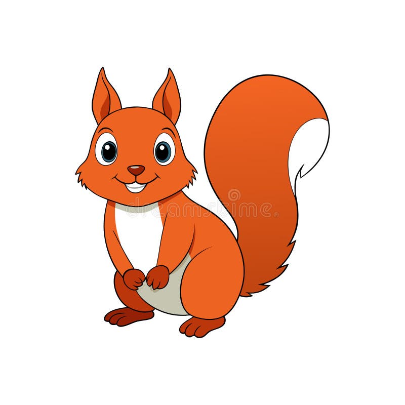 Red Squirrel Coloring Template for Kids Stock Illustration ...