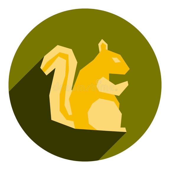 Red squirrel flat icon stock vector. Illustration of orange - 260217887