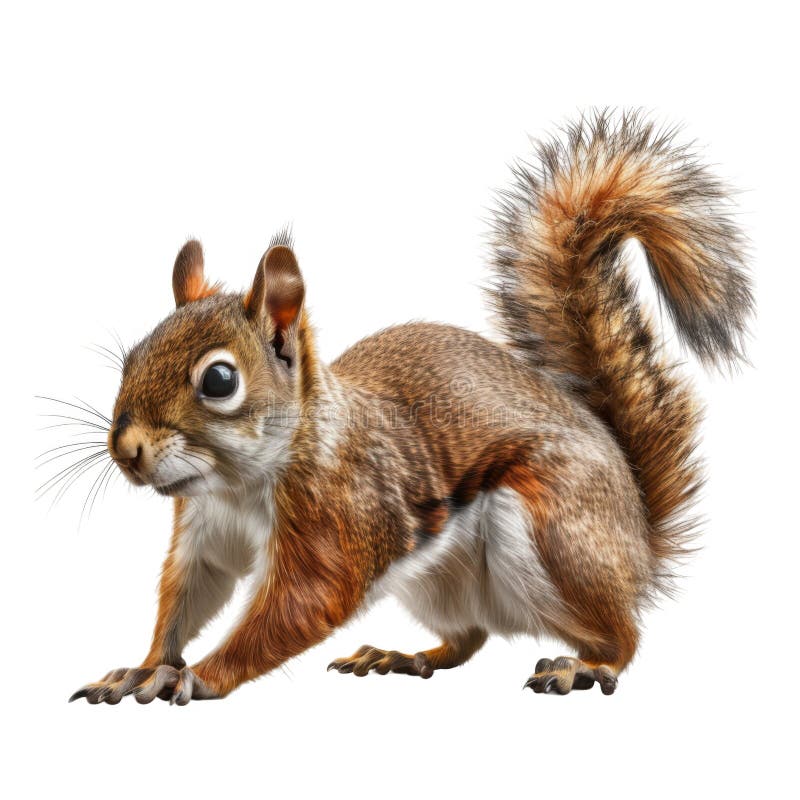 A Red Squirrel with a Fluffy Tail and Curious Eyes Stock Illustration ...