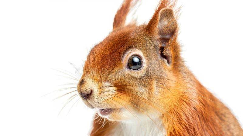 Red Squirrel in Front of a White Background - Eurasian Red Squirrel ...