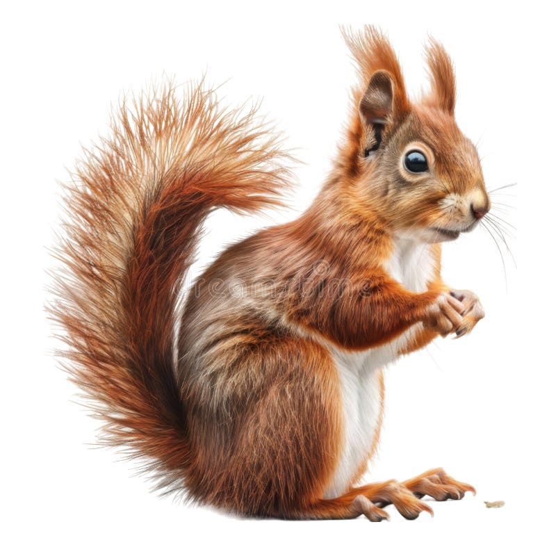 A Red Squirrel Sitting with Its Tail Curved Over Its Back Stock Image ...