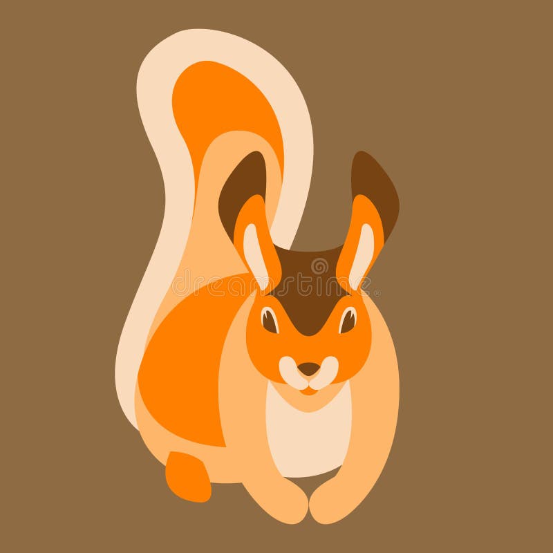 Squirrel Vector Illustration Flat Style Front View Stock Vector ...