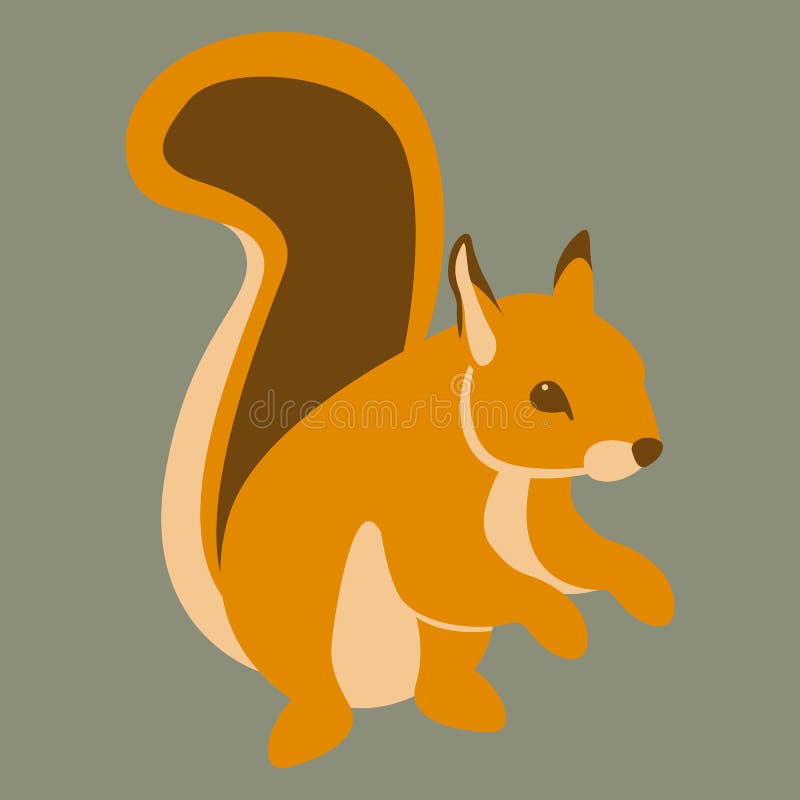 Red Squirrel Vector Illustration Flat Style Profile Side Stock Vector ...