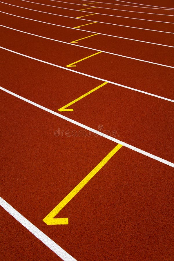 Red Stadium Running Track Closeup Stock Photo - Image of surface ...
