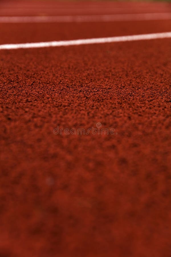 Red Stadium Running Track Closeup Stock Photo - Image of competition ...