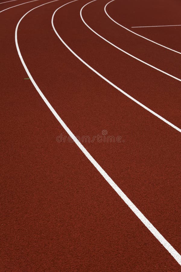 Red Stadium Running Tracks Closeup Stock Photo - Image of lines, line ...