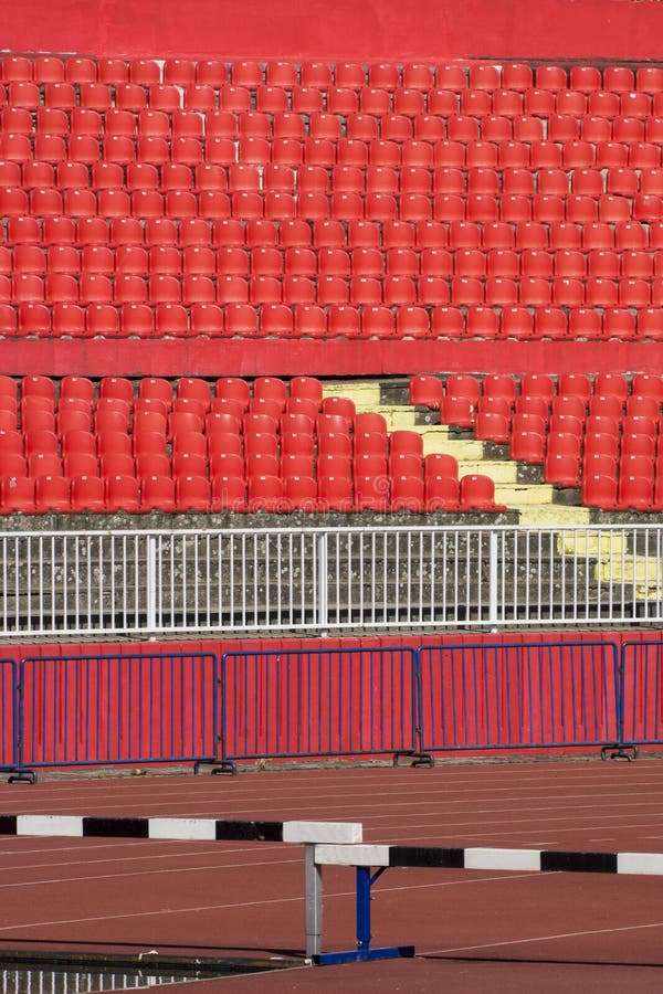 Red stadium seats stock image. Image of objects, event - 50976773