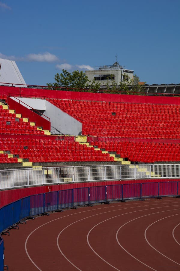Red stadium seats stock photo. Image of screen, seat - 50978544