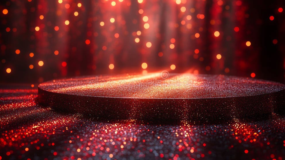 A Red Stage with a Red Backdrop and Red Lights Stock Image - Image of ...