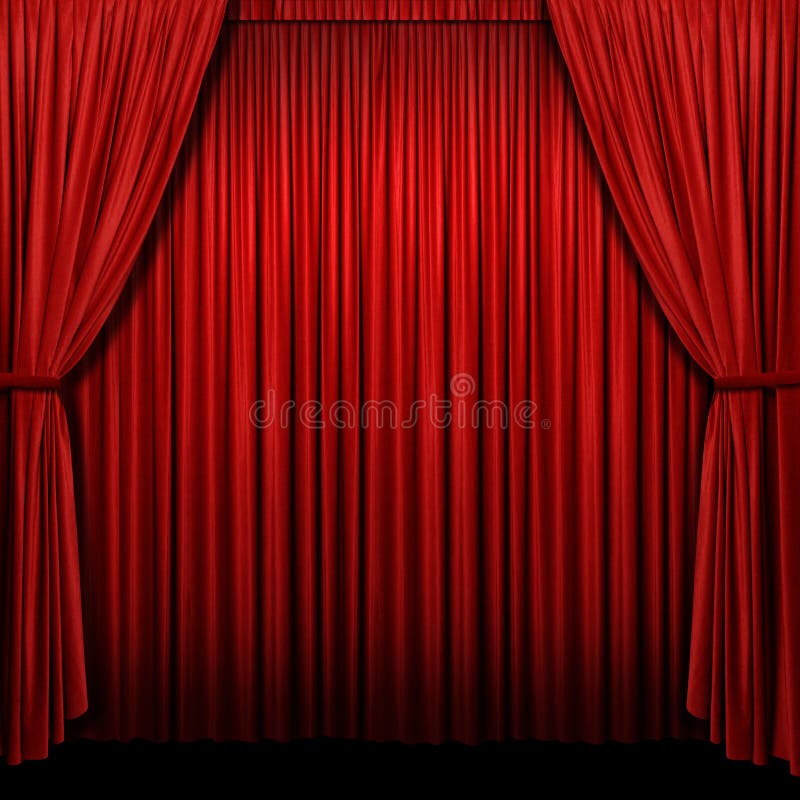 Red Stage Curtain with Spotlight Stock Photo - Image of curtain, front ...