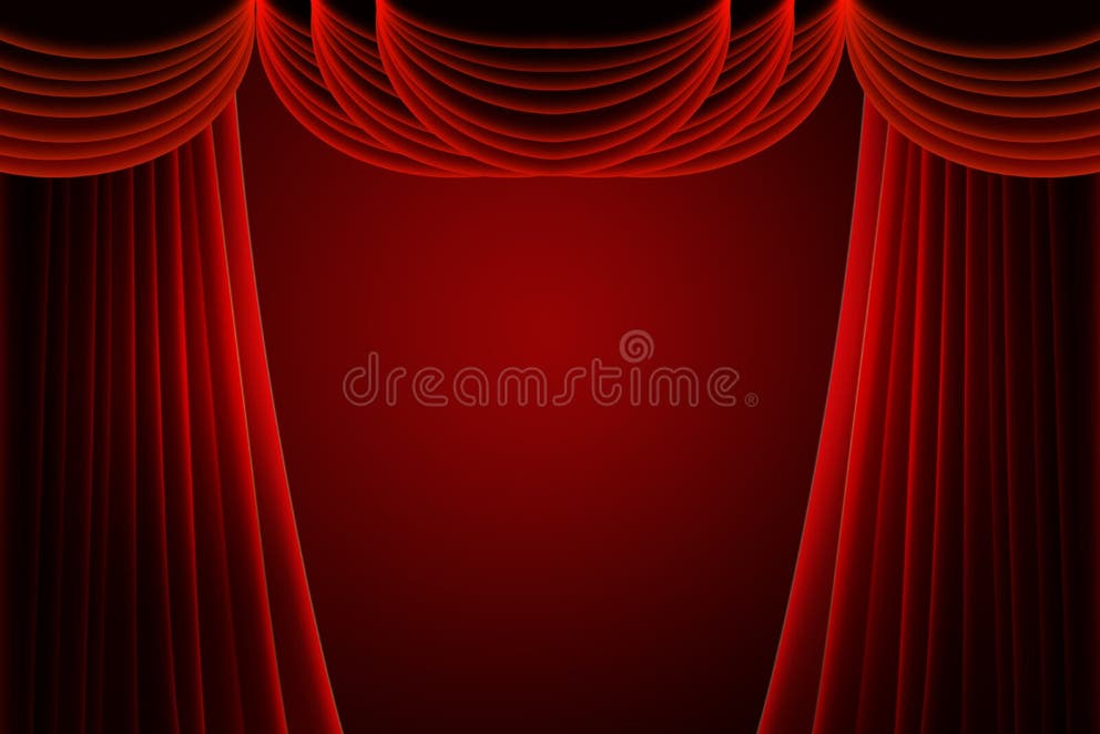 Red stage curtain stock photo. Image of silver, manege - 15656536