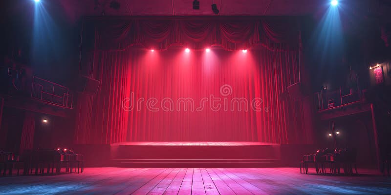 Red Stage Curtain a Dramatic Display of Light Texture and Theatrical ...