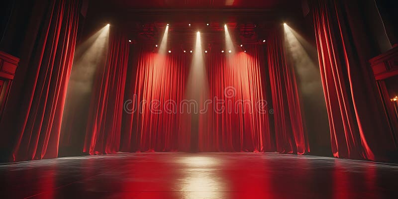 Red Stage Curtain a Dramatic Display of Light Texture and Theatrical ...