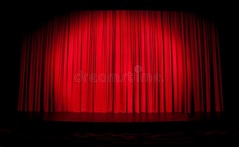 Red Stage Curtain with Spotlight Stock Photo - Image of presentation ...