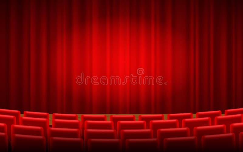 Red Stage Curtain for Theater, Opera Scene Drape Stock Illustration ...