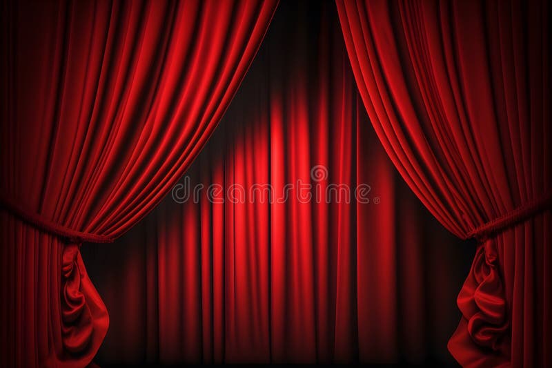 Red stage curtains stock illustration. Illustration of entrance - 272579641