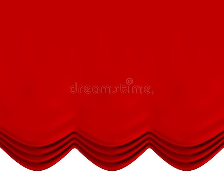 Red Stage Curtains are Creating a Wavy Pattern on a White Background ...