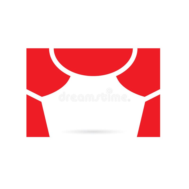Red stage curtains icon stock vector. Illustration of concert - 156925438