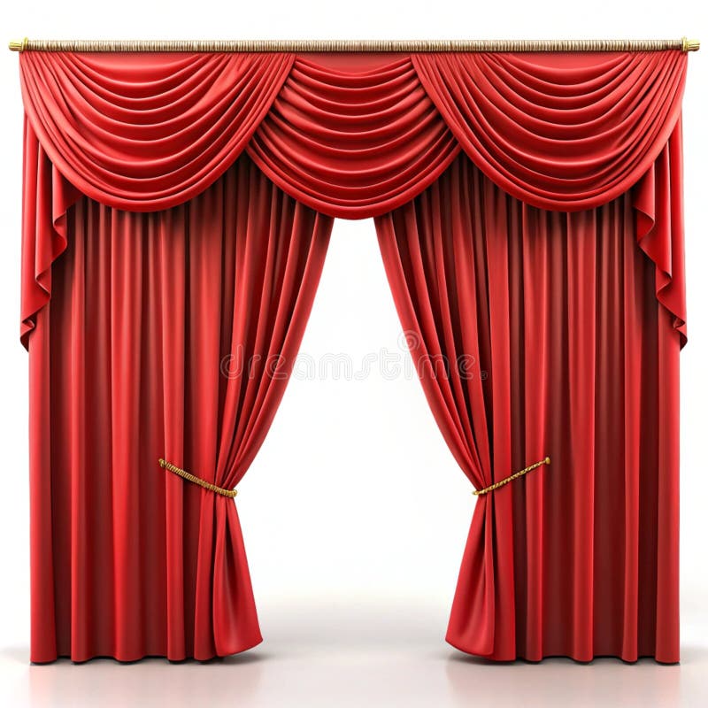 Red stage curtains stock illustration. Illustration of fabric - 361240027