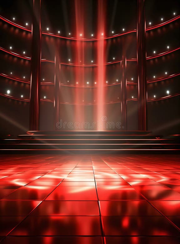 Red Stage Lighting Design: Dramatic, Elegant, and Modern Stock ...