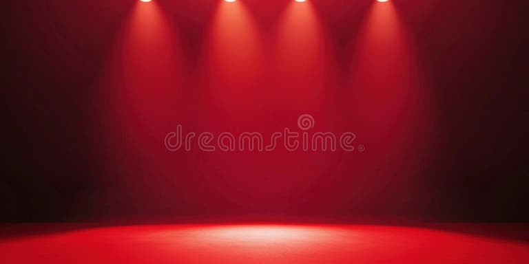 Red Stage Lighting with Dramatic Spotlight Effect for Performances and ...