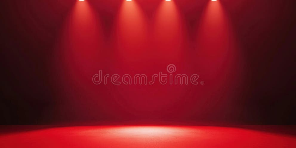 Red Stage Lighting with Dramatic Spotlight Effect for Performances and ...