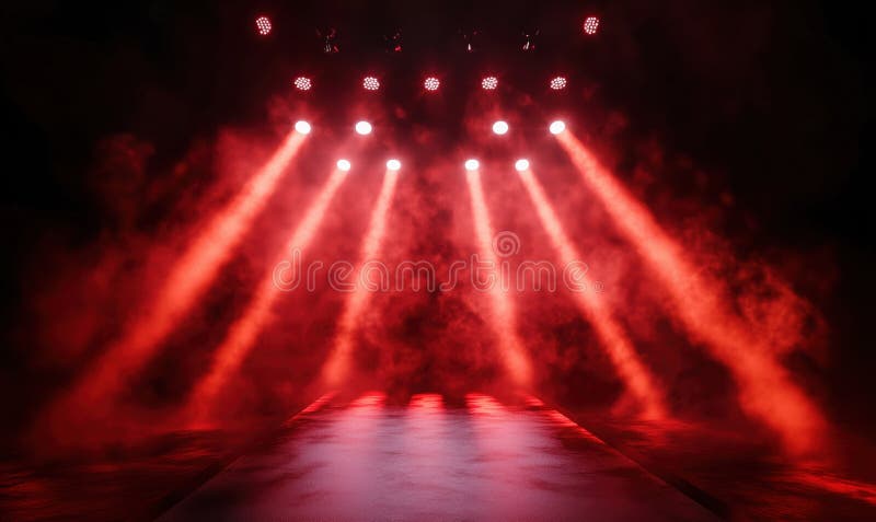 Dramatic Red Stage Lighting Smoke Effects Performances Stock Photos ...