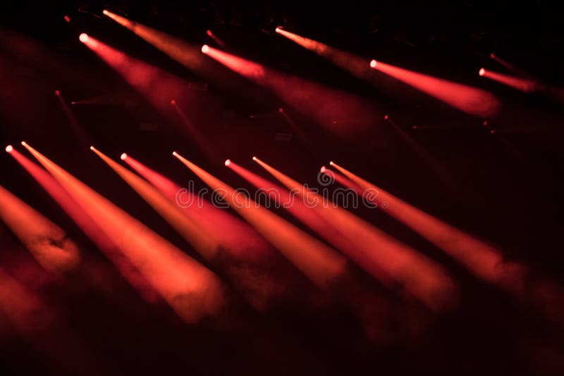 Red stage lights stock photo. Image of empty, night - 155704704