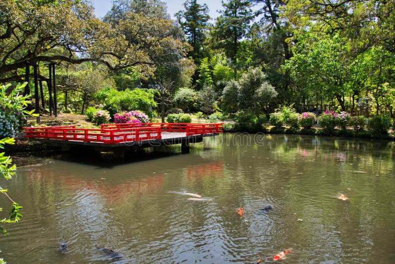 A Red Stage on the Pond. Nara Japan Stock Image - Image of outdoors ...