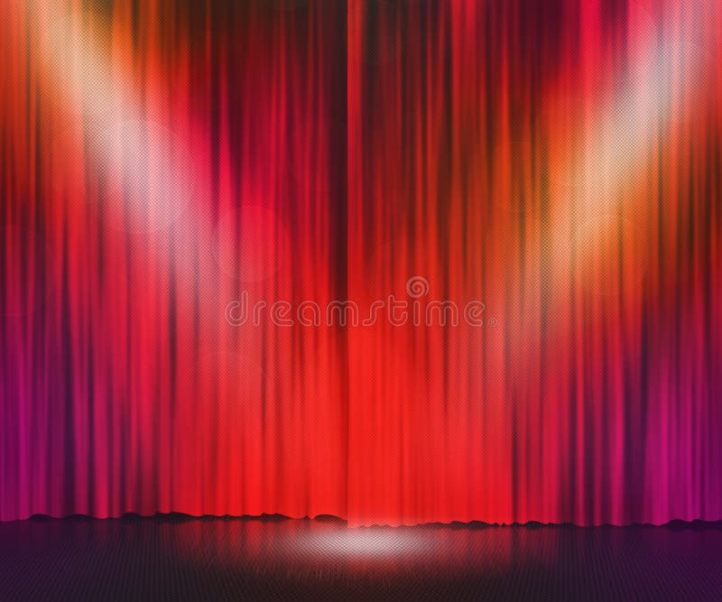 Red Stage Spotlight Background Stock Illustration - Illustration of ...