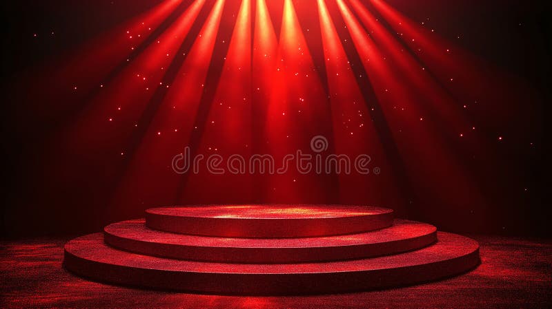 A Red Stage with a Spotlight on it Stock Illustration - Illustration of ...