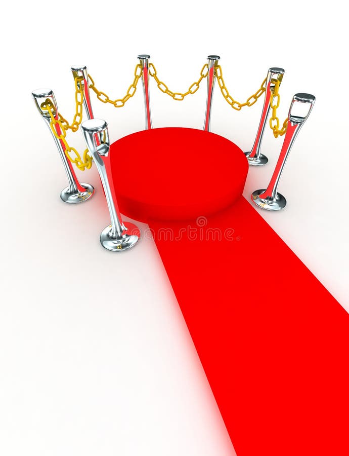 Red Stage Surrounded by Chain Stock Illustration - Illustration of ...