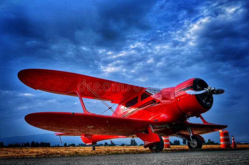 Red Staggerwing stock image. Image of famous, wing, staggerwing - 99578139
