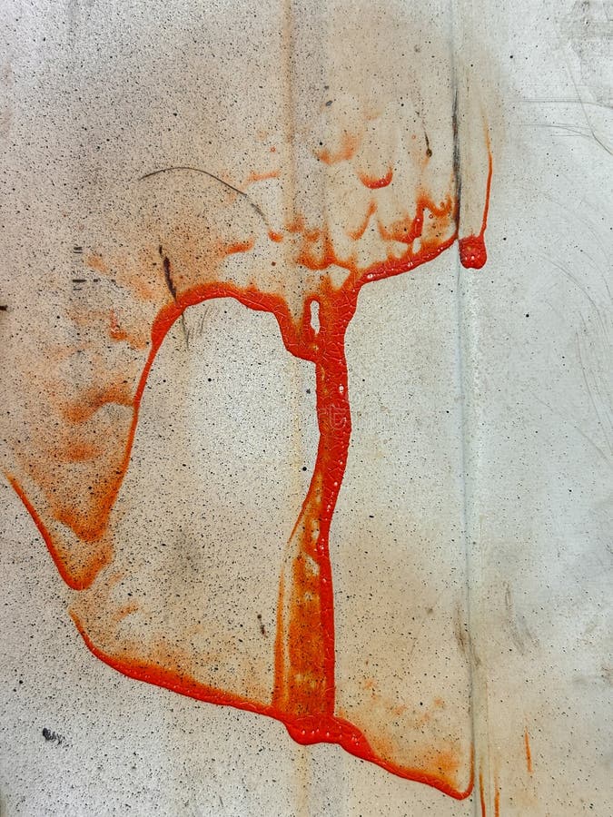 A Red Stain on a White Surface Stock Image - Image of steel, paper ...