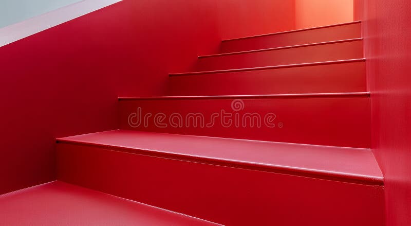 Red Staircase Architecture Modern Design Interior Design Abstract ...