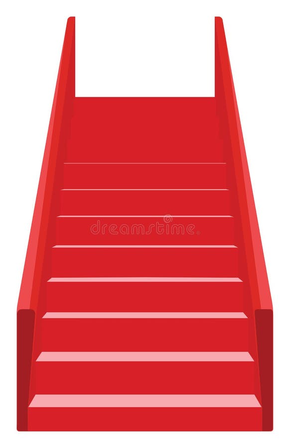Red stairs, icon stock vector. Illustration of stair - 262387776