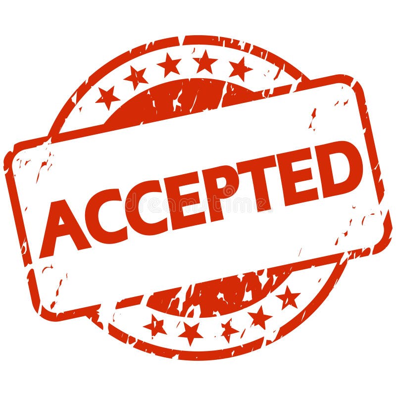 Red Stamp with Banner Accepted Stock Vector - Illustration of ...