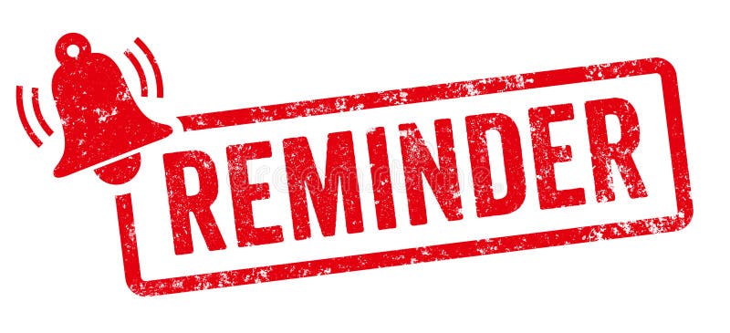 Red Stamp with Bell - Reminder Stock Illustration - Illustration of ...