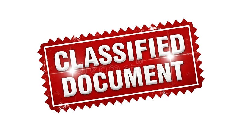 Red Stamp with Classified Document Text for Security and Confidentiality Stock Illustration ...