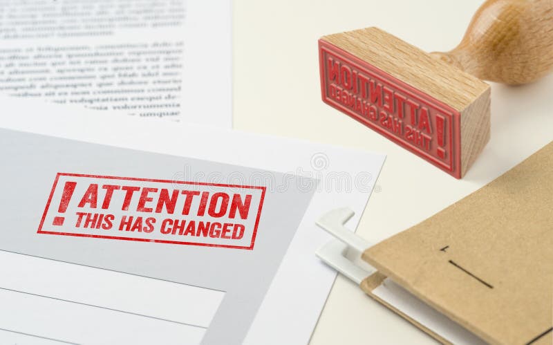 A Red Stamp on a Document - this Has Changed Stock Photo - Image of ...