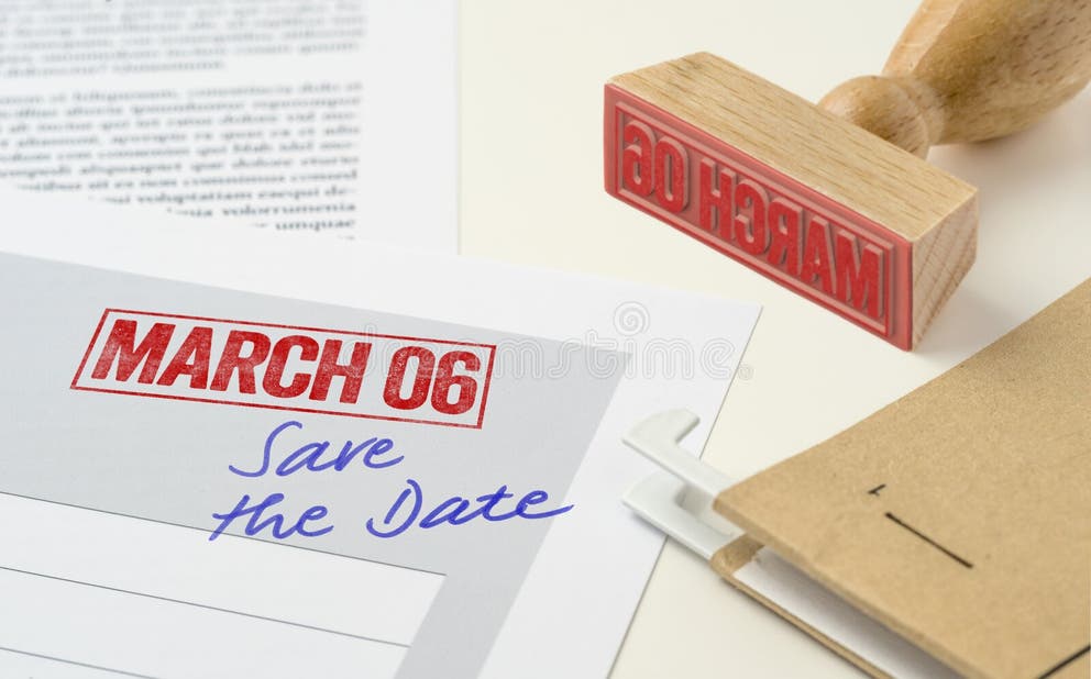 A Red Stamp on a Document - March 06 Stock Image - Image of label ...