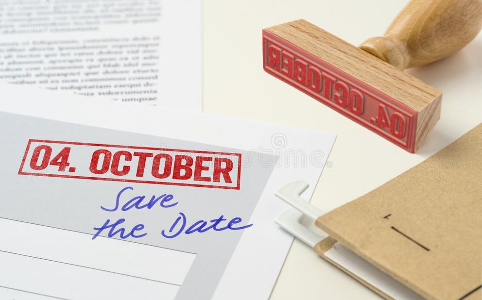 A Red Stamp on a Document - October 04 Stock Image - Image of october ...
