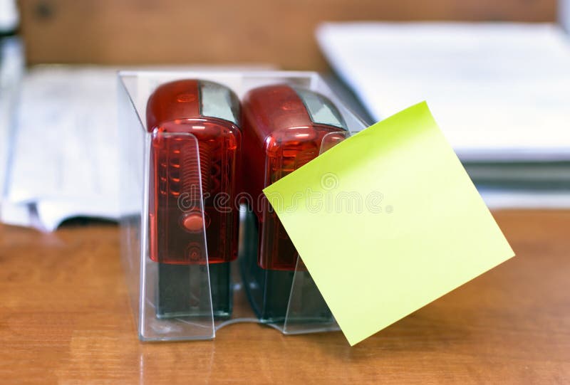 Red Stamp the Document on the Table with a Green Sticker. Office and ...